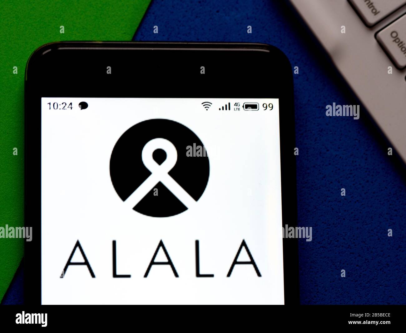 In this photo illustration the Alala logo is seen displayed on a ...