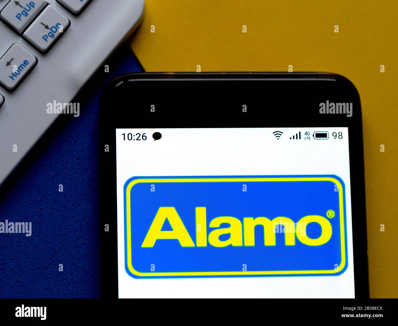 In this photo illustration the Alamo Rent a Car logo is seen displayed ...