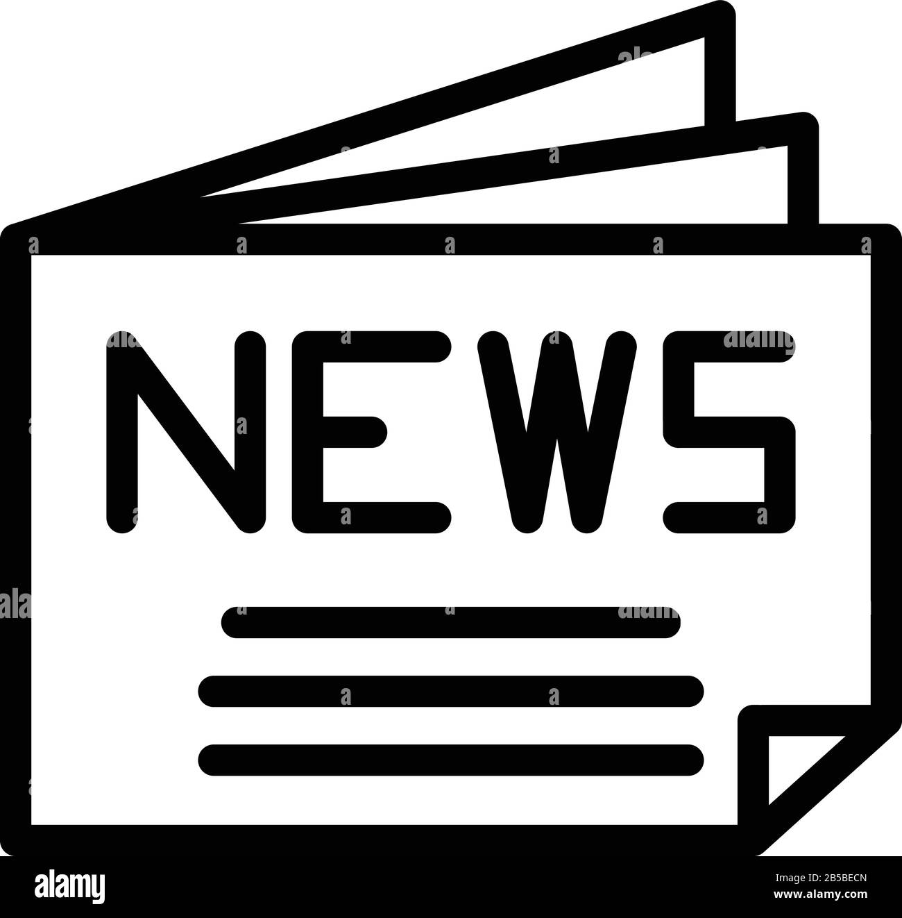 Newspaper icon, outline style Stock Vector Image & Art - Alamy
