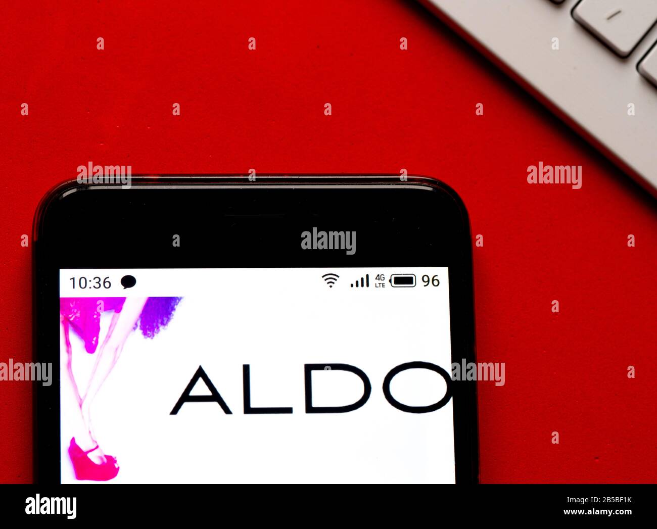 In this photo illustration the Aldo Shoes logo is seen displayed on a ...