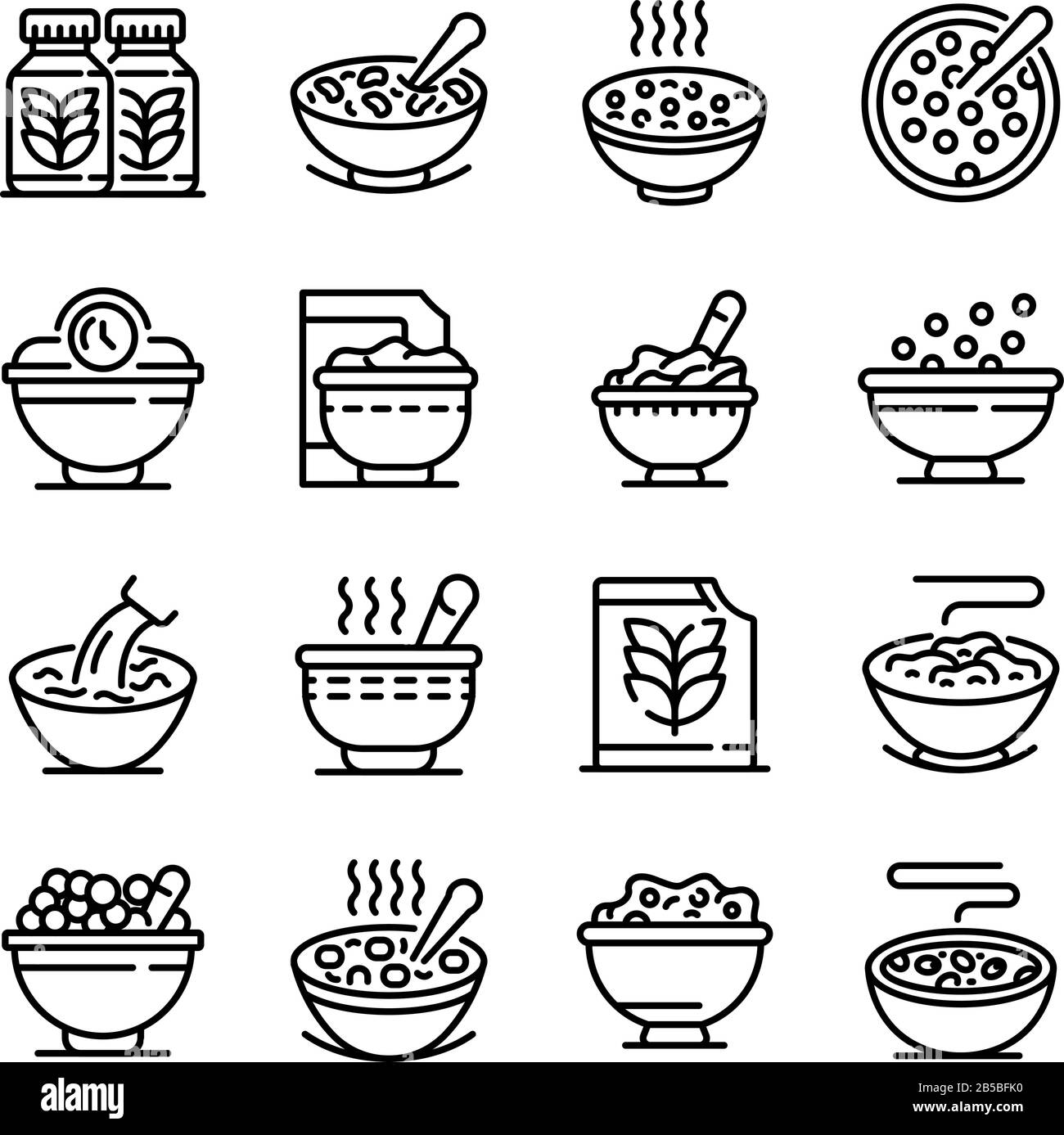 Cereal flakes icons set, outline style Stock Vector Image & Art - Alamy