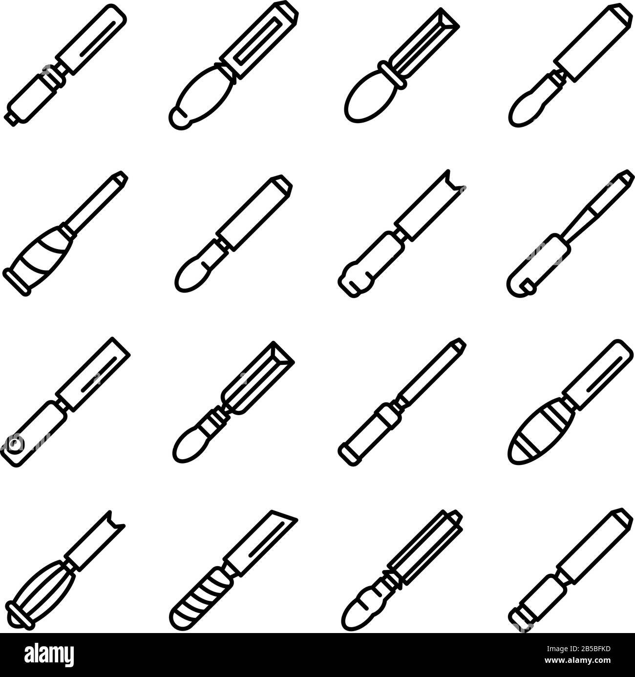 Chisel icons set, outline style Stock Vector Image & Art - Alamy
