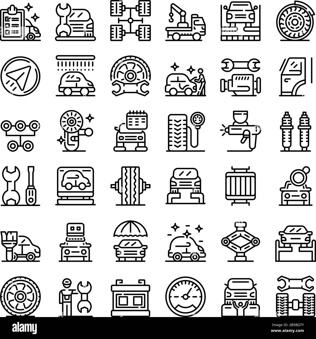 Tire fitting icons set, outline style Stock Vector Image & Art - Alamy