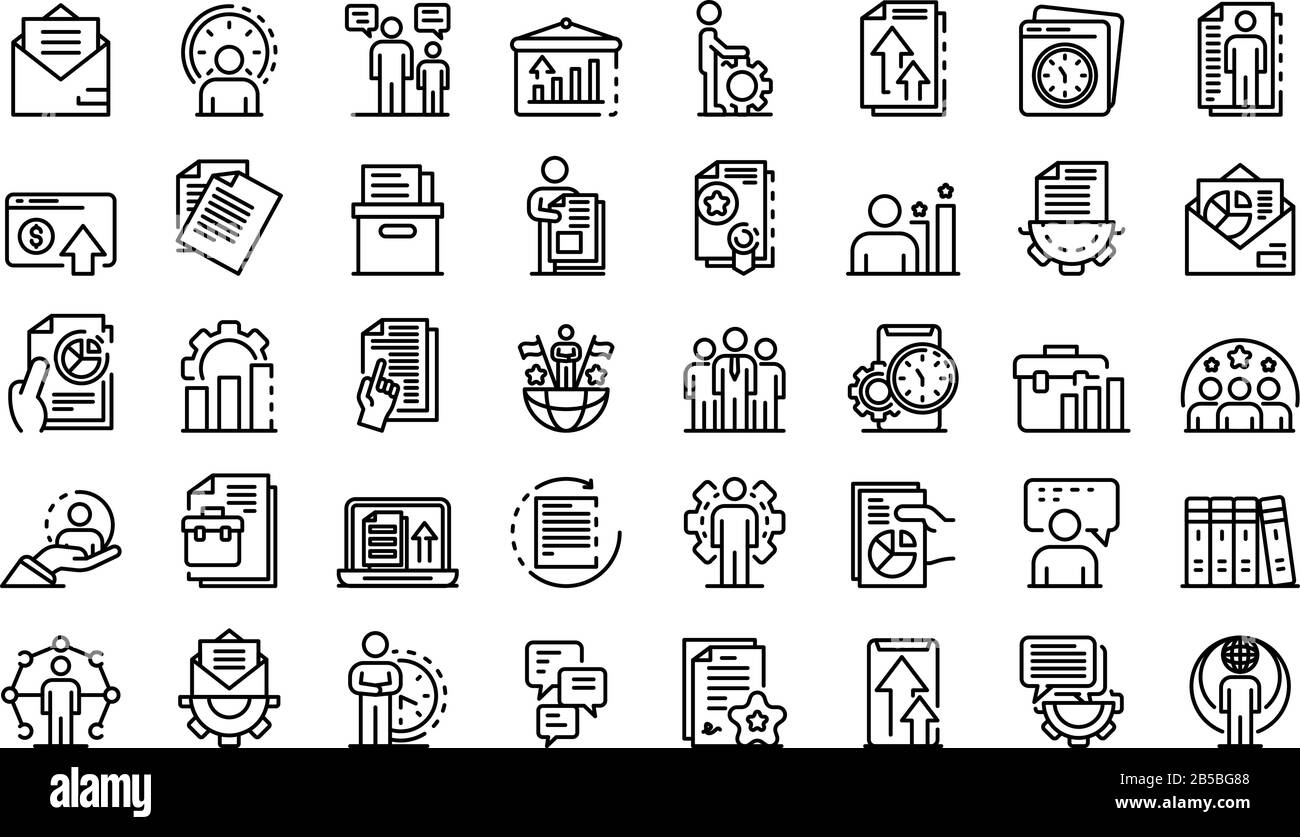 Office manager icons set, outline style Stock Vector Image & Art - Alamy