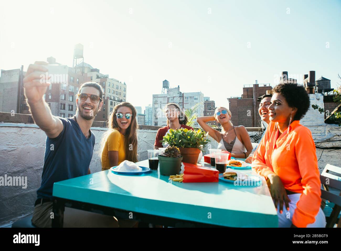 Barbecue party on top of the roof hi-res stock photography and images ...