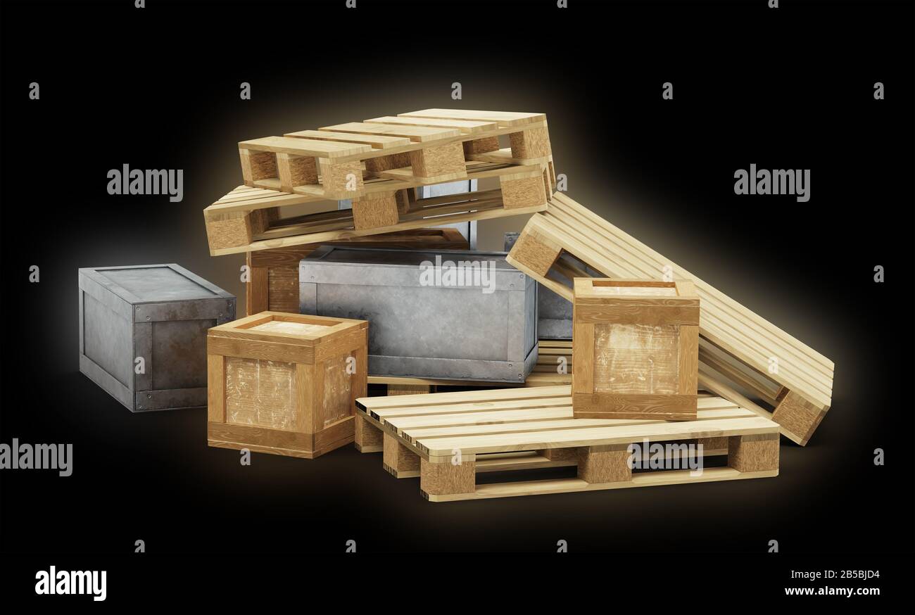 Boxes pallets no people hi-res stock photography and images - Alamy