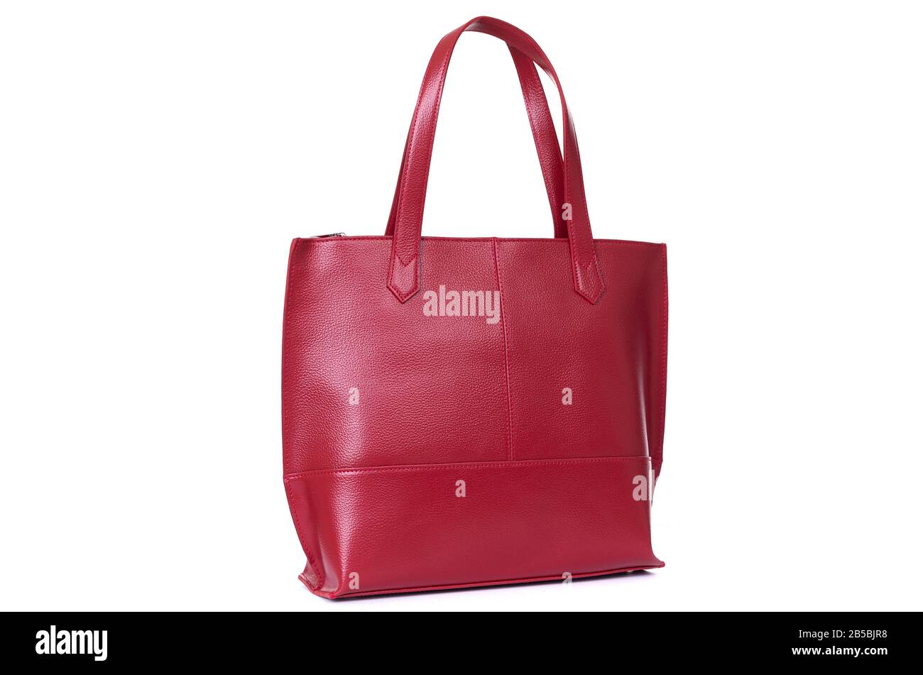 women red leather bag isolated on white background Stock Photo - Alamy