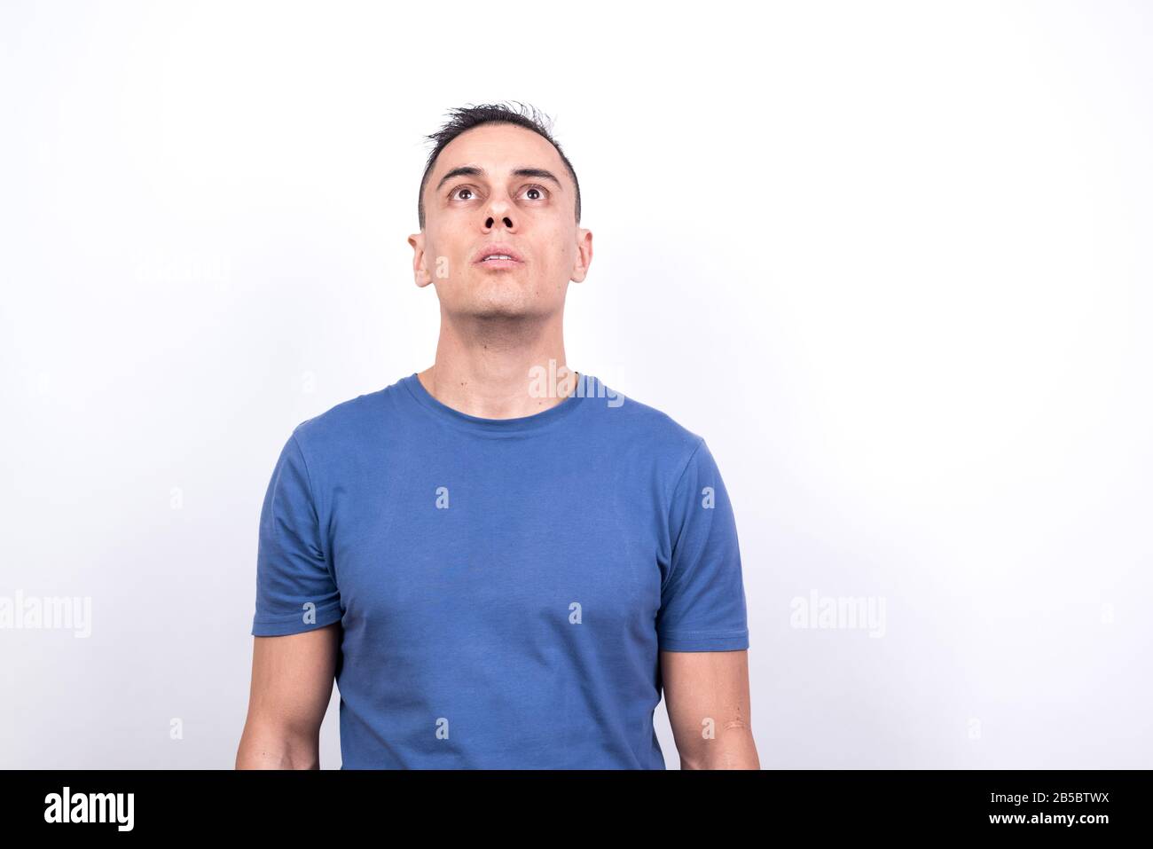Man in trance. White background, Medium shot Stock Photo - Alamy
