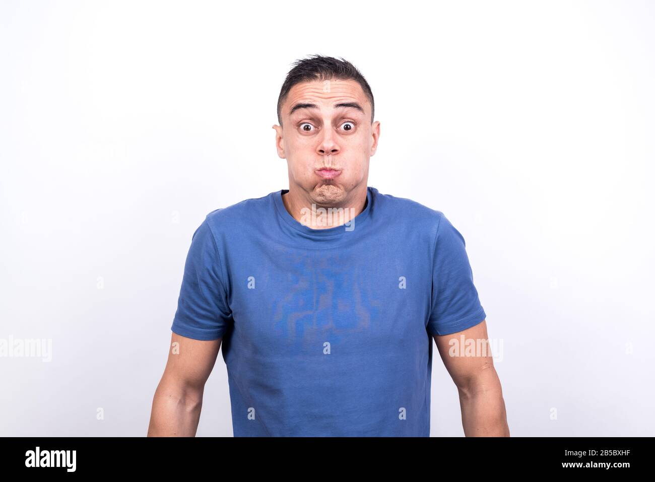 Man about to throw up. White background, Medium shot Stock Photo - Alamy