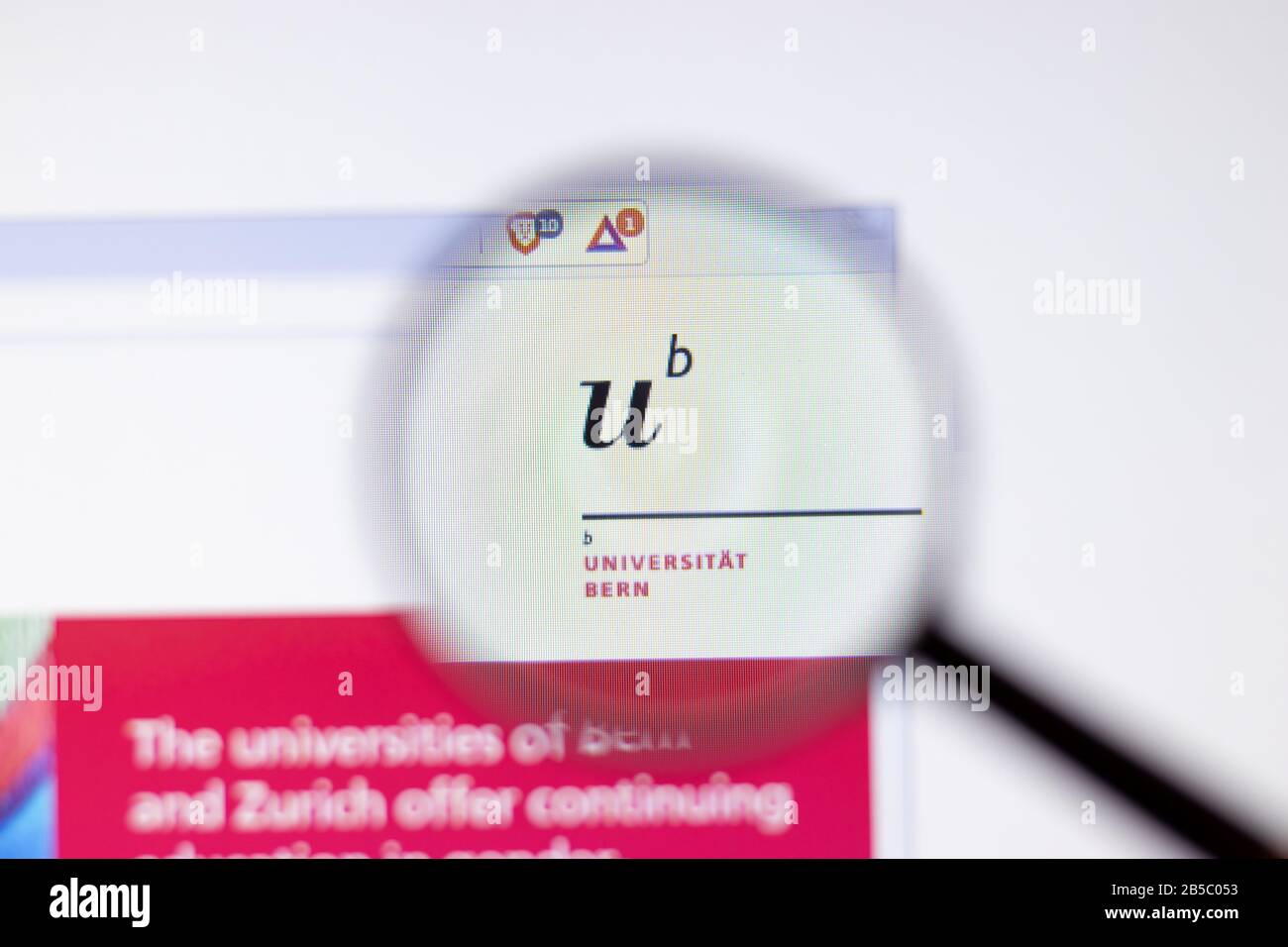 Los Angeles, California, USA - 7 March 2020: University of Bern website ...