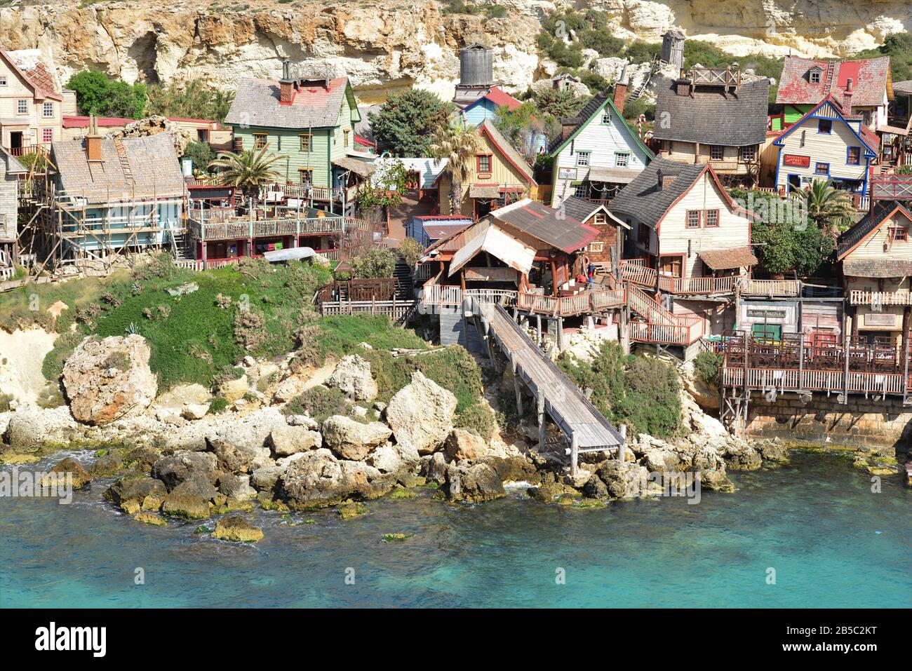 The Popeye film set in Malta Stock Photo - Alamy