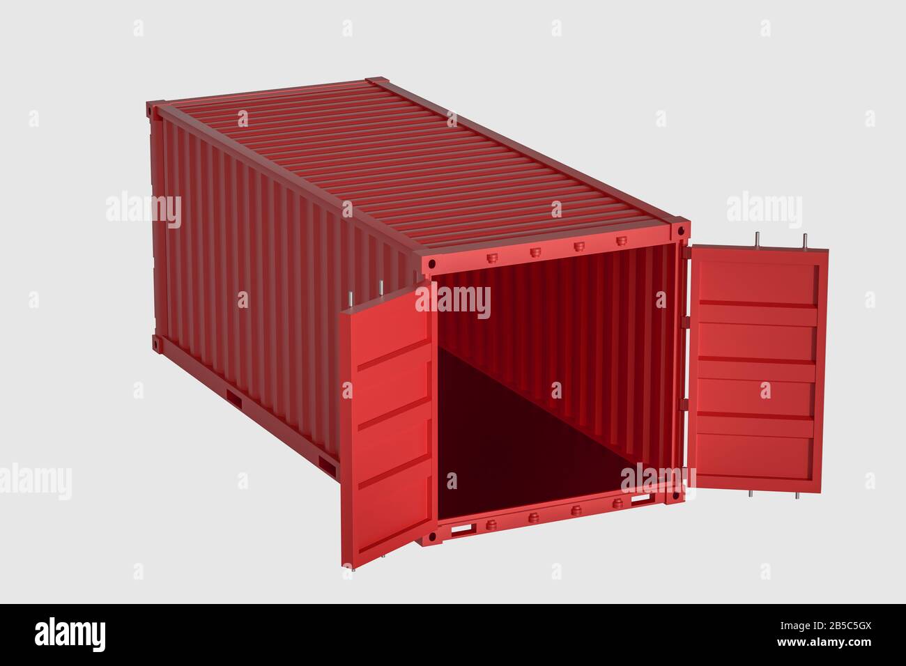 Container and weight,logistics and transmission,3d rendering. Computer ...