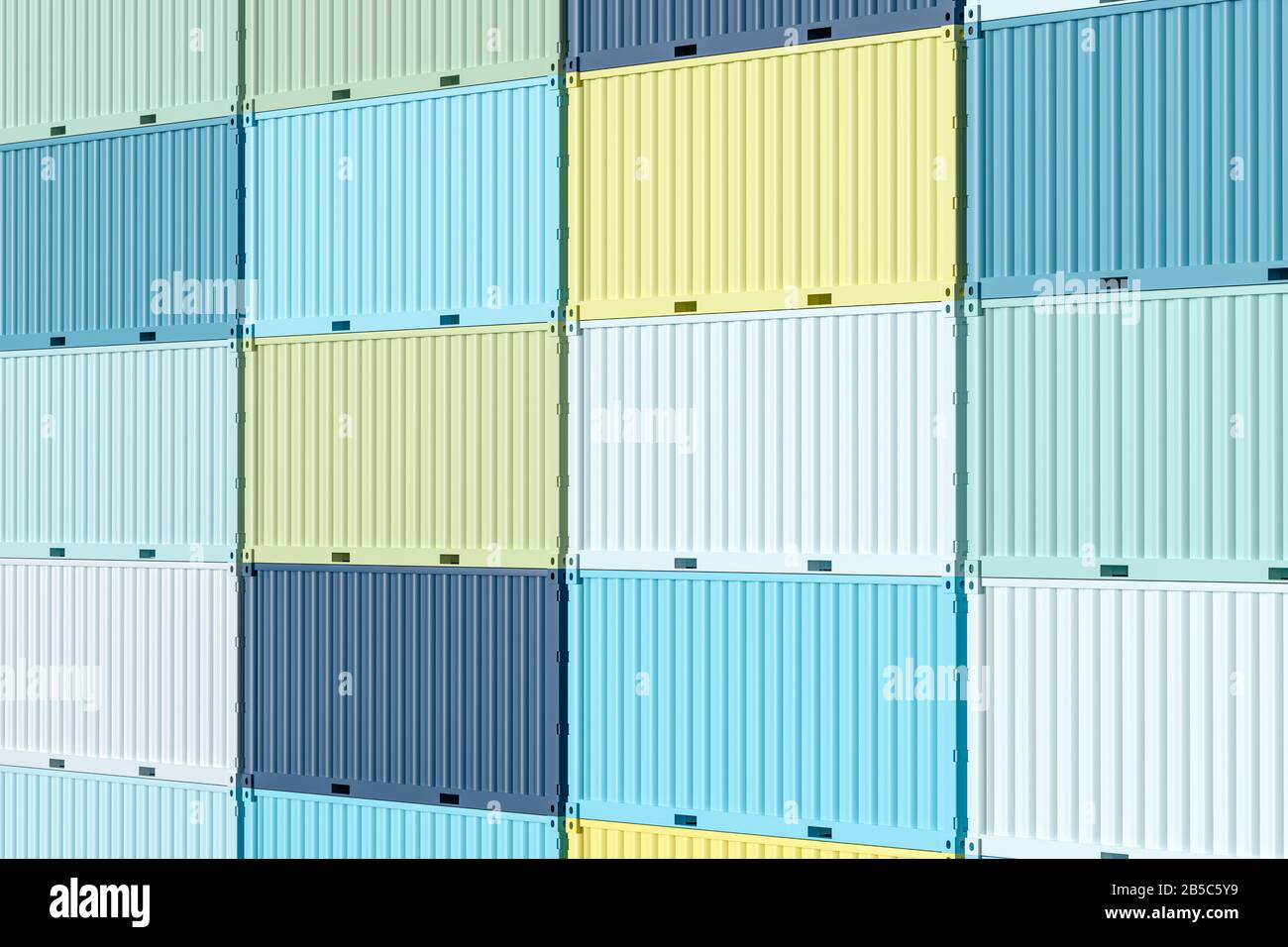 Container and weight,logistics and transmission,3d rendering. Computer ...