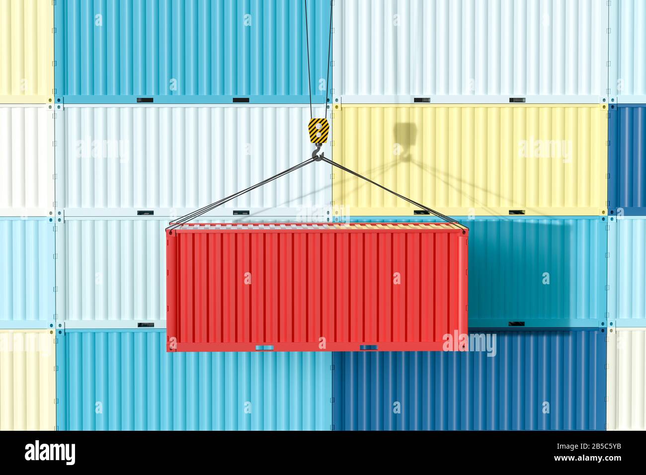 Container and weight,logistics and transmission,3d rendering. Computer ...