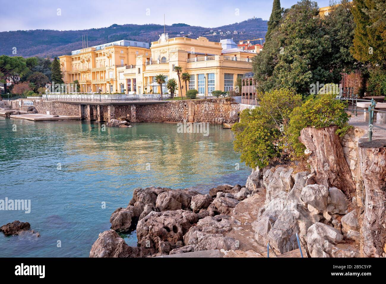 Town of Opatija waterfront architecture and nature view, Kvarner bay of ...