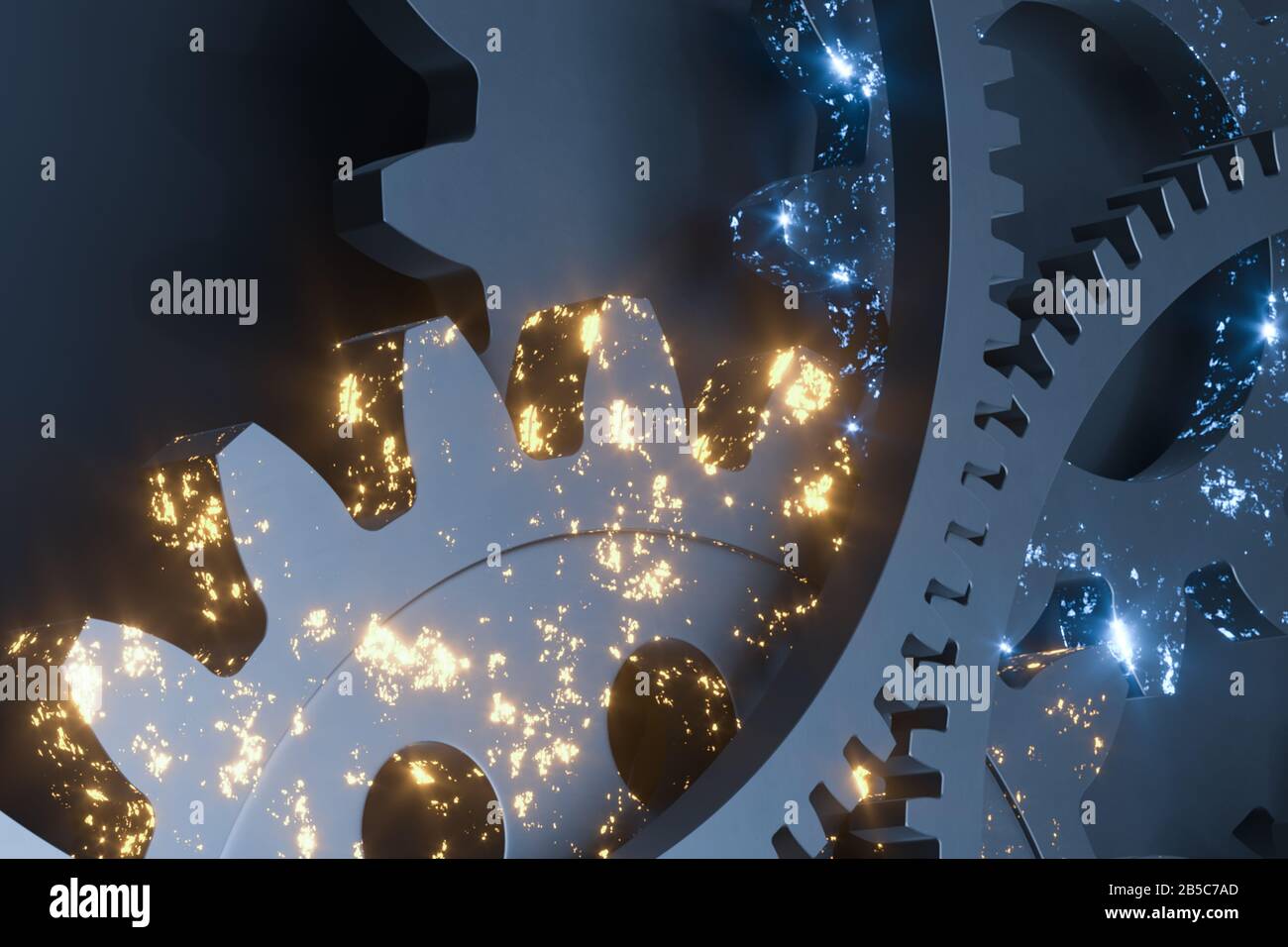 Industrial gear,mechanical structure,3d rendering. Computer digital ...