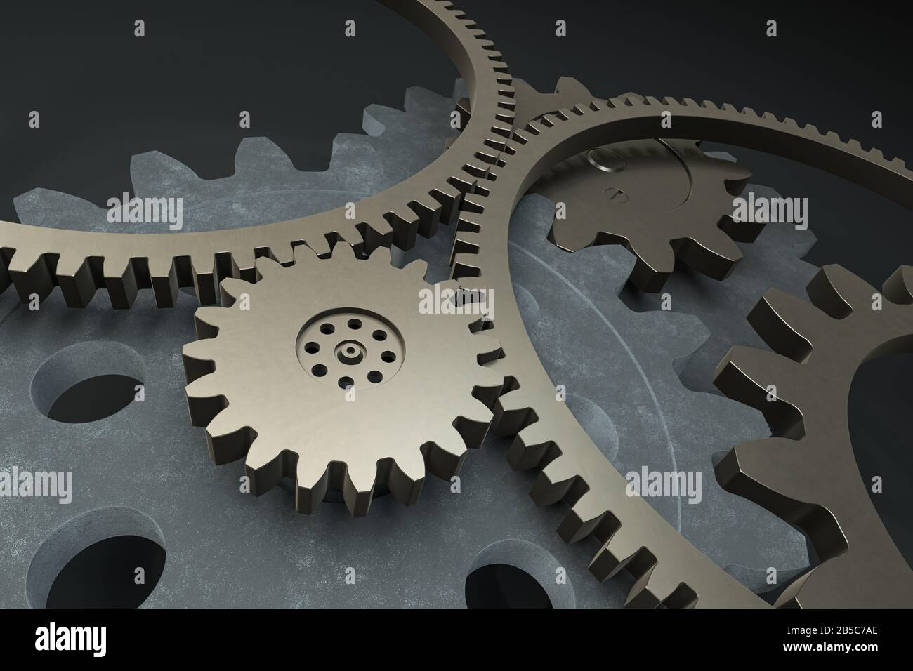 Industrial gear,mechanical structure,3d rendering. Computer digital ...