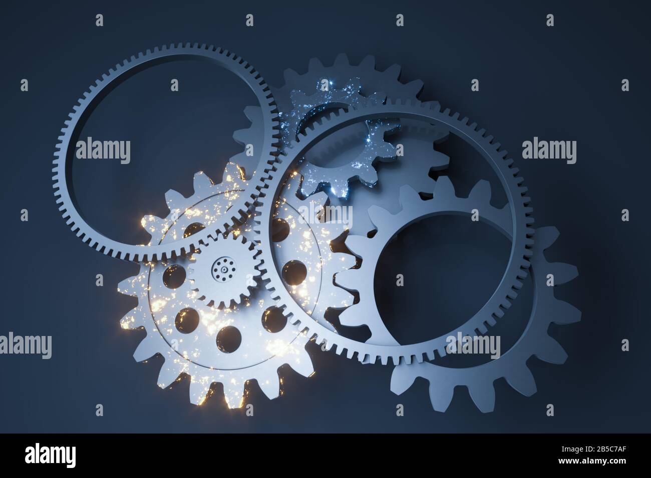 Industrial gear,mechanical structure,3d rendering. Computer digital ...