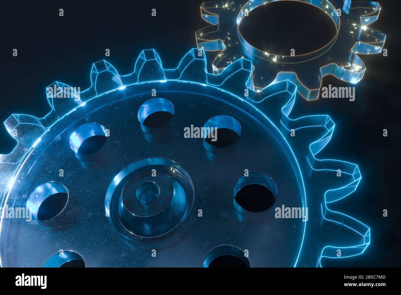 Industrial gear,mechanical structure,3d rendering. Computer digital ...