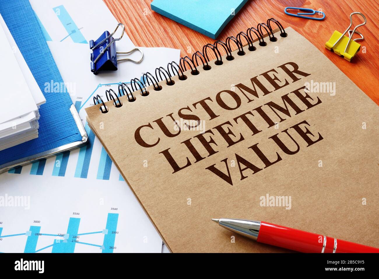 Customer lifetime value report as part of marketing plan Stock Photo ...