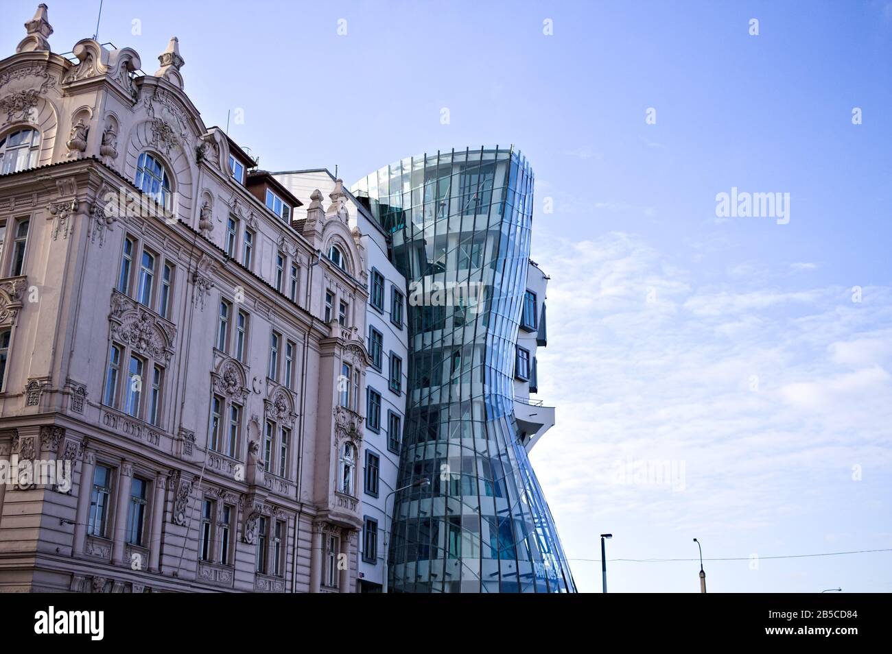 Prague, Czech Republic - 31 December 2019: the modern architecture of ...