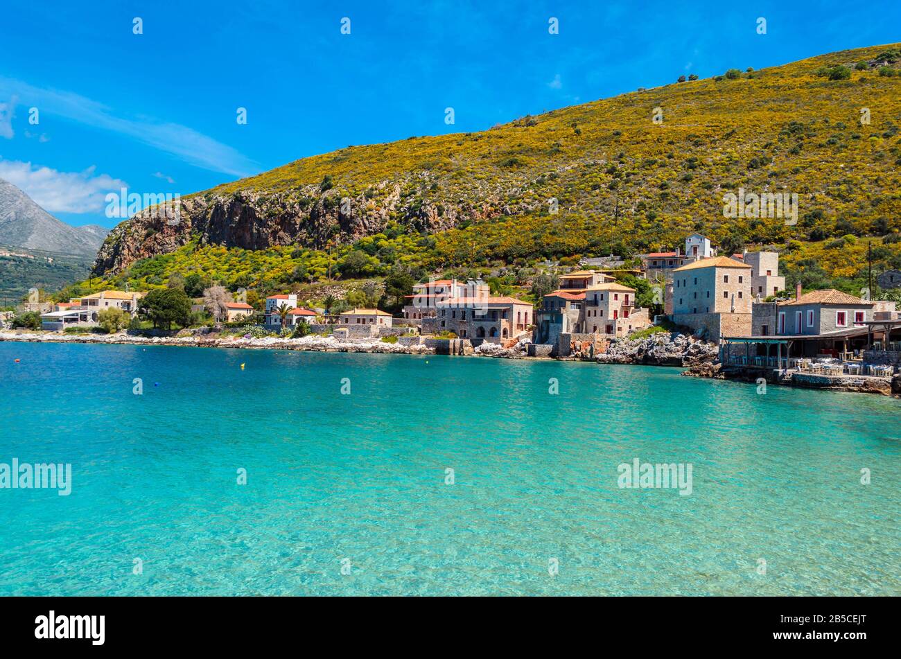 Scenic view at the picturesque village of limeni with the beautiful ...