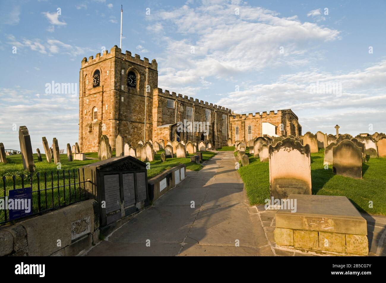 St. Mary's Church, one of Whitby’s landmarks above a cliff in the ...