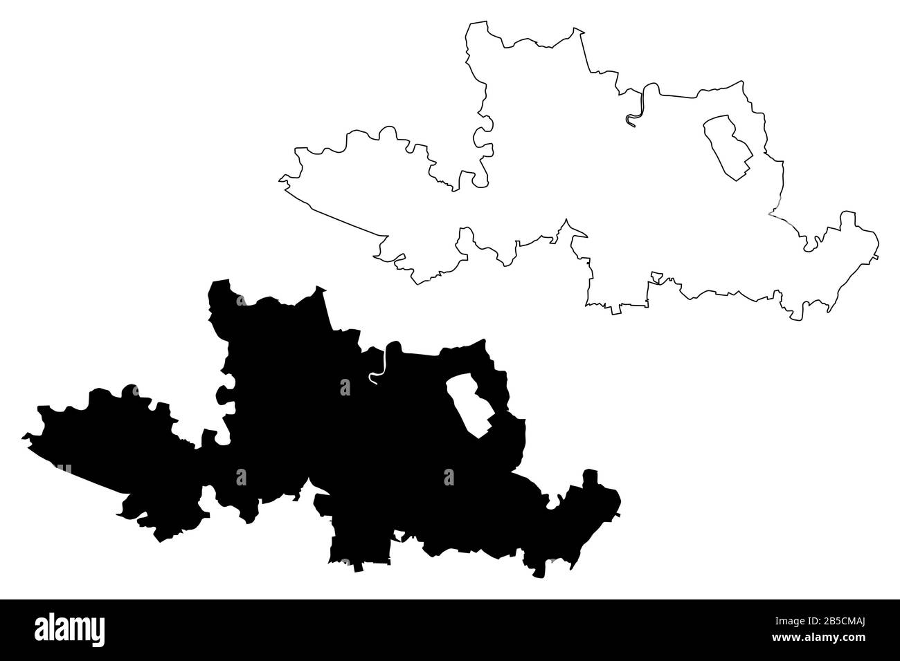 Pardubice Budejovice City (Czech Republic, Czechia) map vector ...