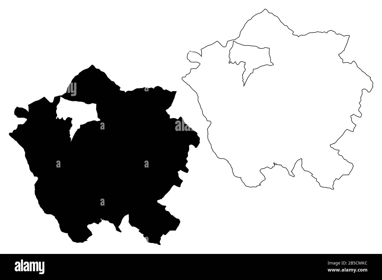 Liberec City (Czech Republic, Czechia) map vector illustration ...