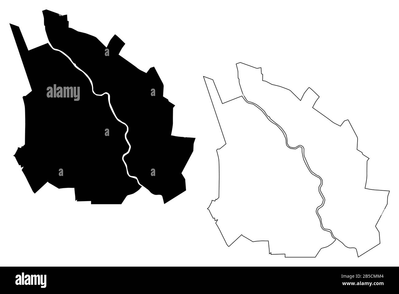 Tartu City (Republic of Estonia) map vector illustration, scribble ...