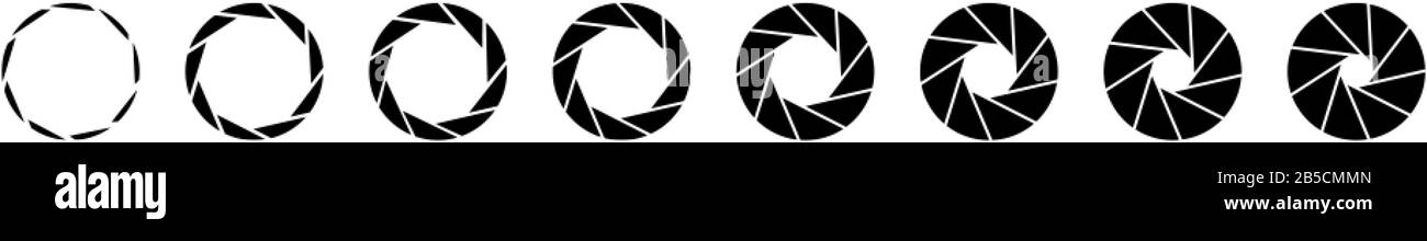 Camera lens aperture with various iris position Stock Vector Image ...