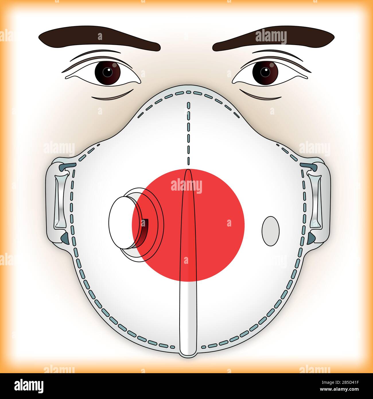 Japanese flag covid mask Stock Vector Images - Alamy