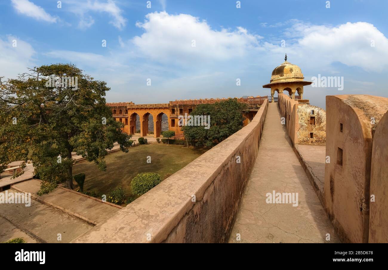 Medieval fort palace compound known as the Jaigarh Fort at Jaipur ...