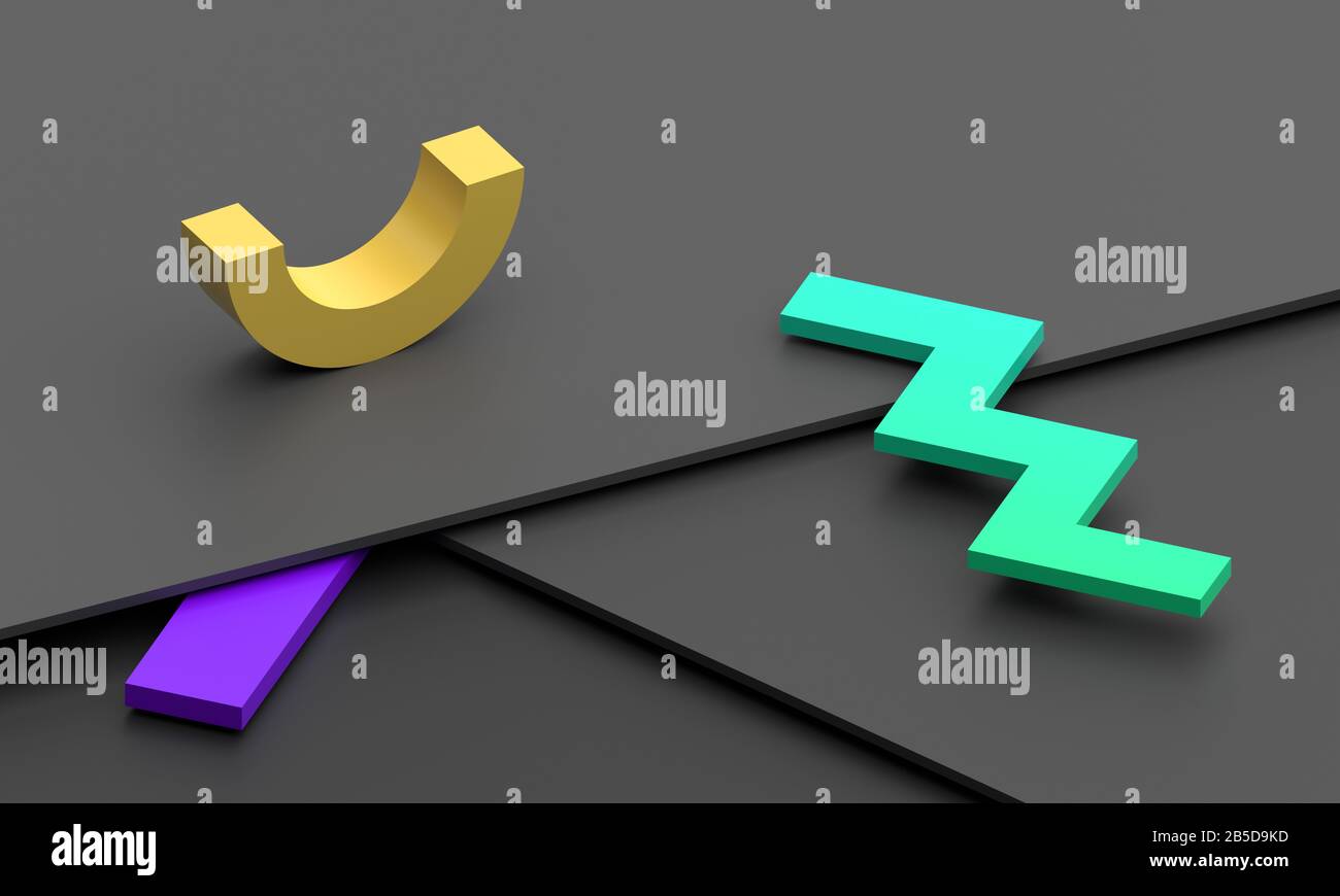 Abstract 3d render, modern geometric background, graphic design Stock ...