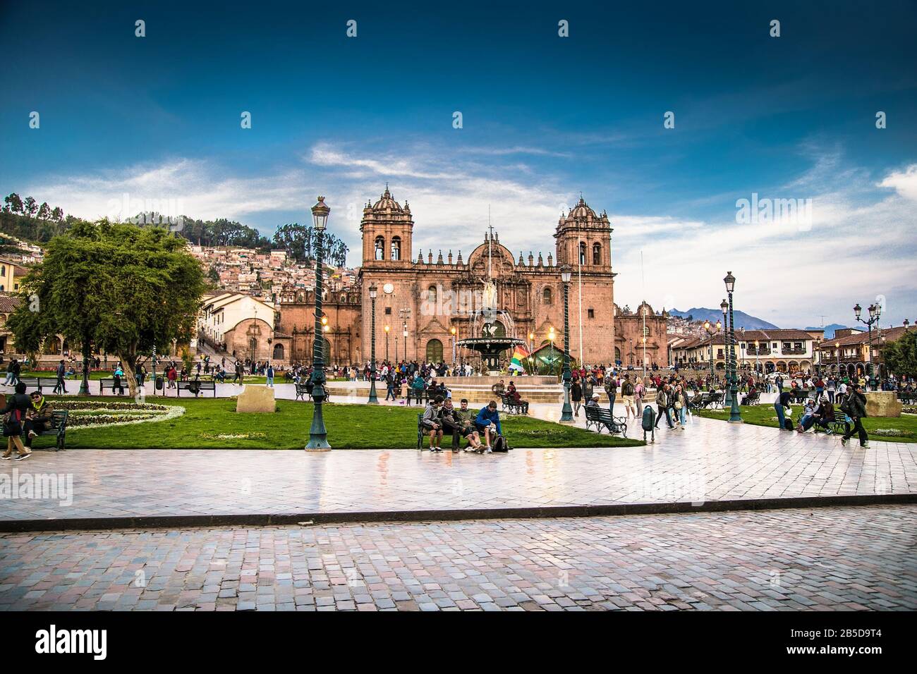 Cusco, Peru - Jan 6, 2019: Historic Colonial Buildings on the Plaza de ...