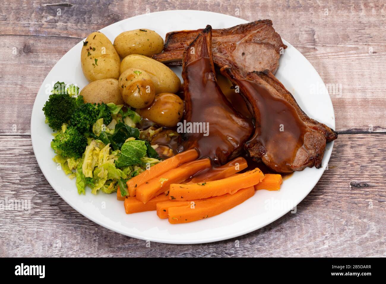 Lamb chop broccoli hi-res stock photography and images - Alamy