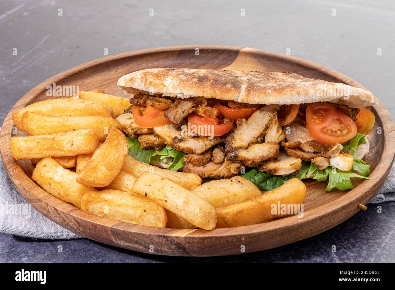 Greek gyros and fries Stock Photo - Alamy