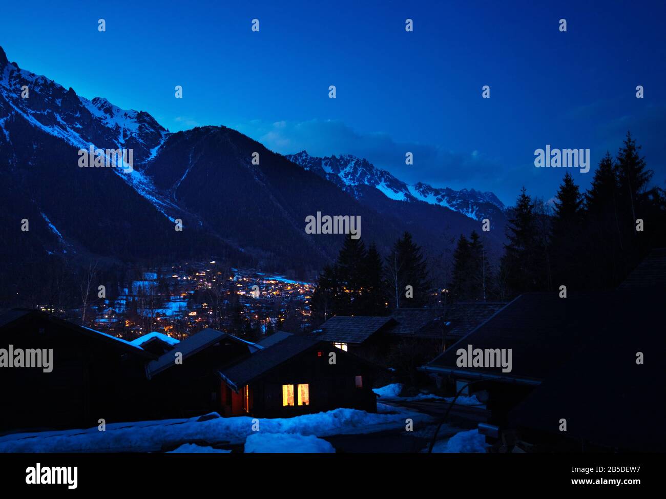 Chamonix winter city view hi-res stock photography and images - Alamy