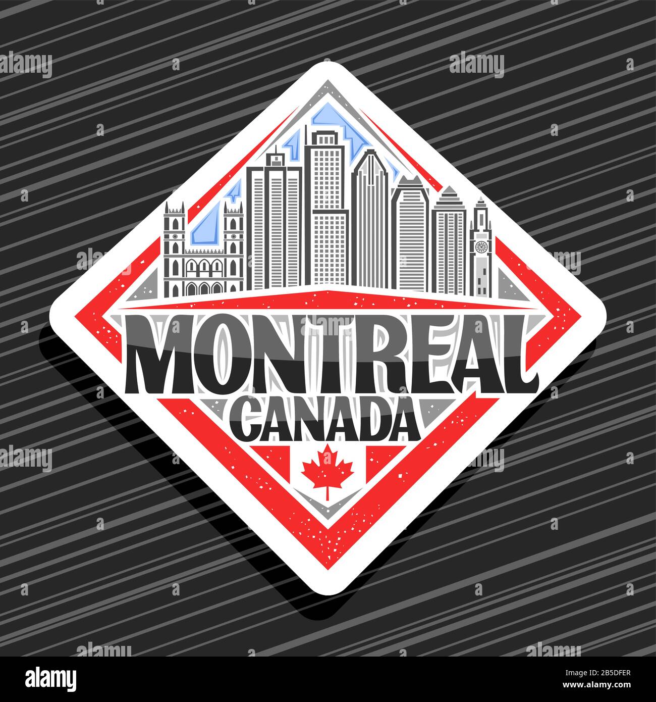 Vector logo for Montreal, white decorative rhombus badge with ...