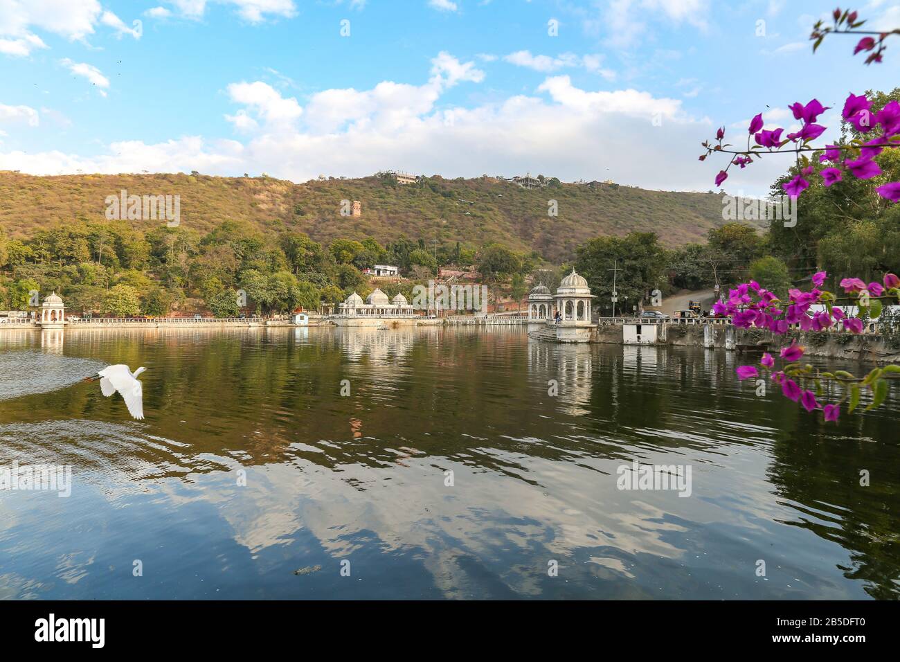 Lake Pichola at Udaipur Rajasthan surrounded with scenic landscape and ...