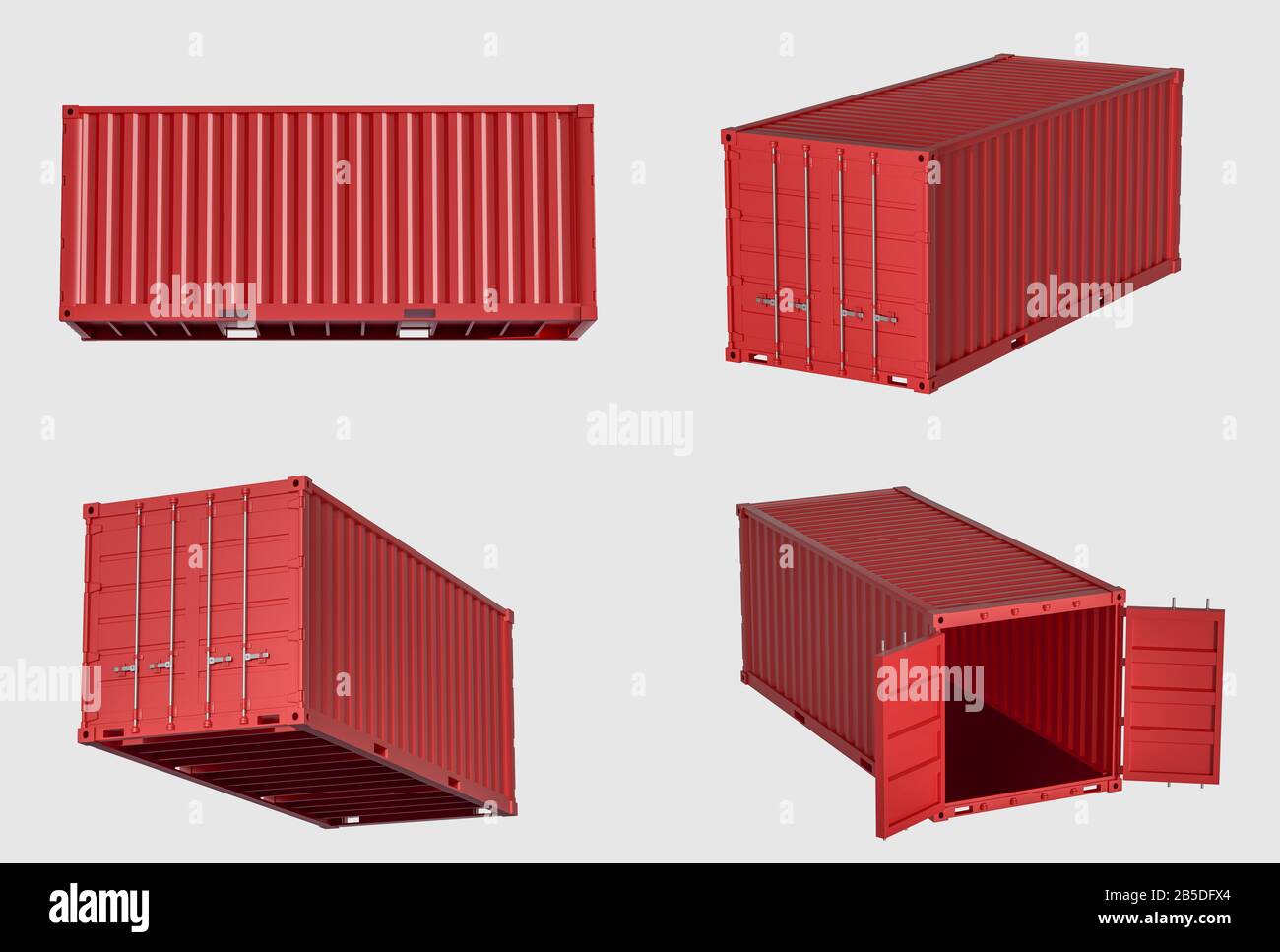 Container and weight,logistics and transmission,3d rendering. Computer ...