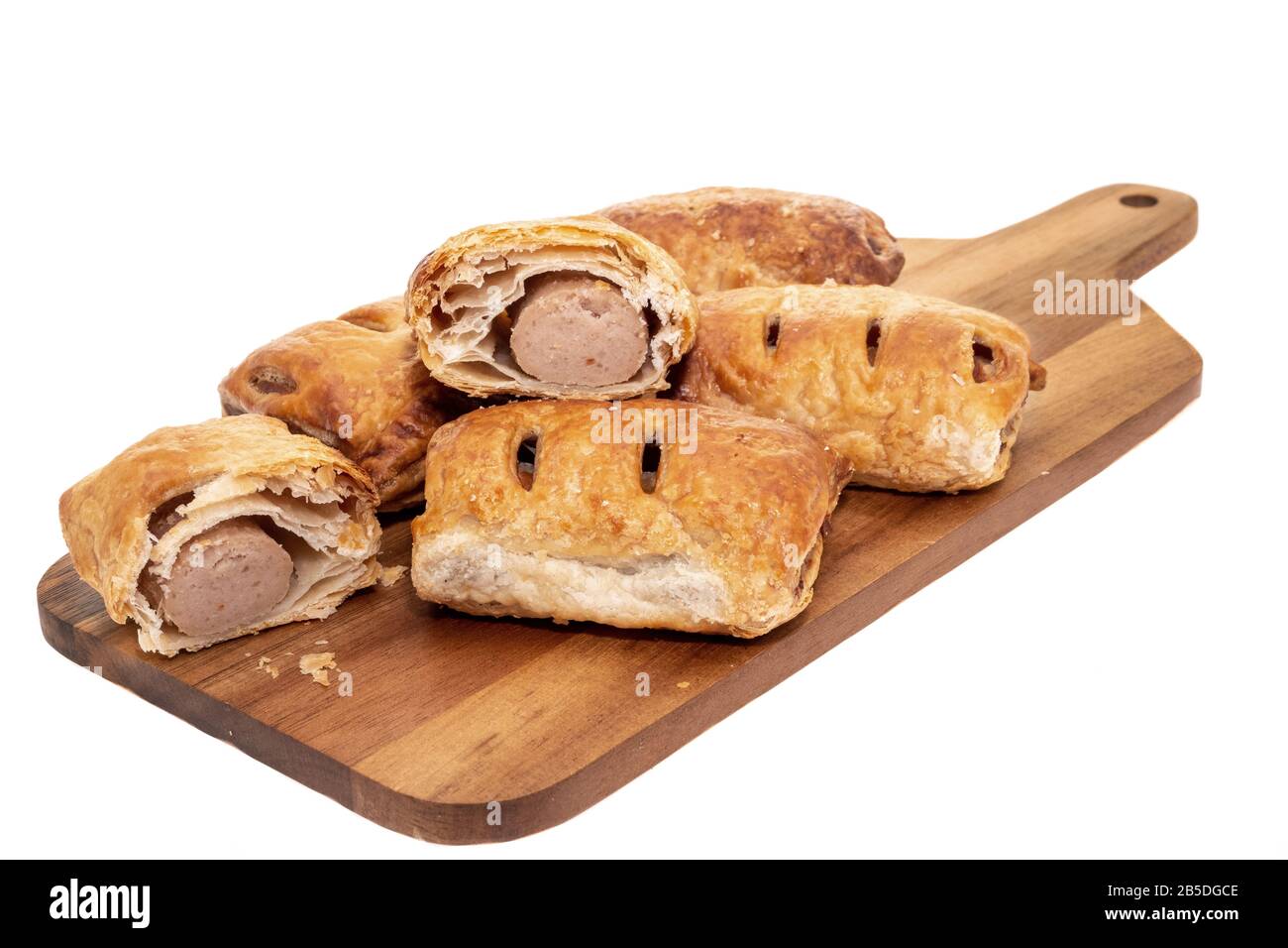 Sausage rolls - white background Stock Photo - Alamy