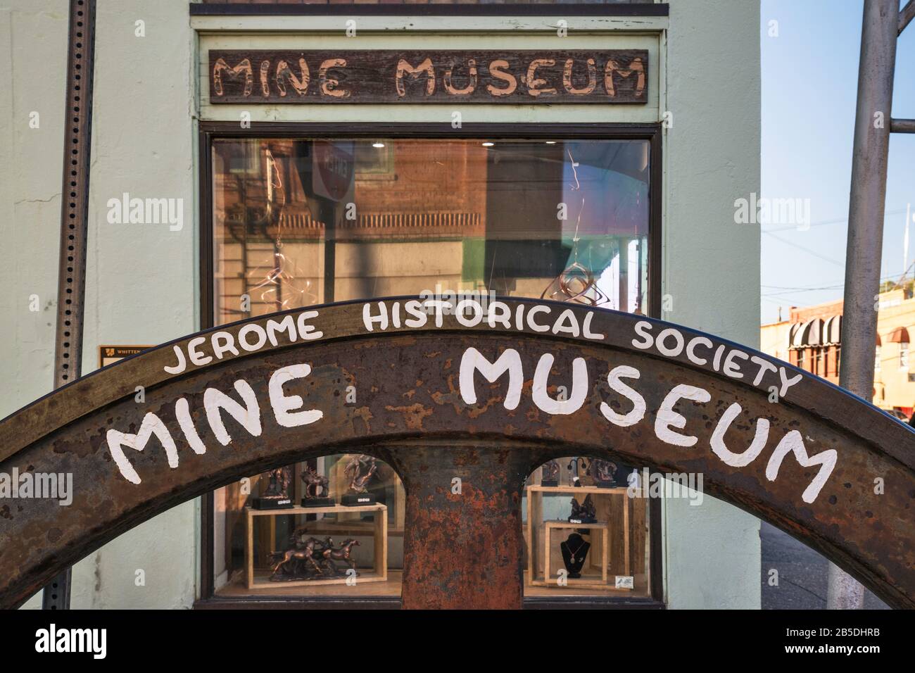 Sign at Mine Museum in historic copper mining town of Jerome, Verde ...