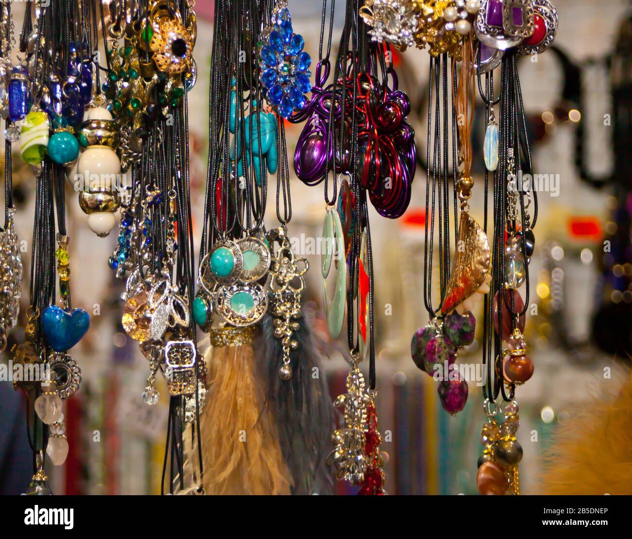 Woman flea market jewelry hi-res stock photography and images - Alamy