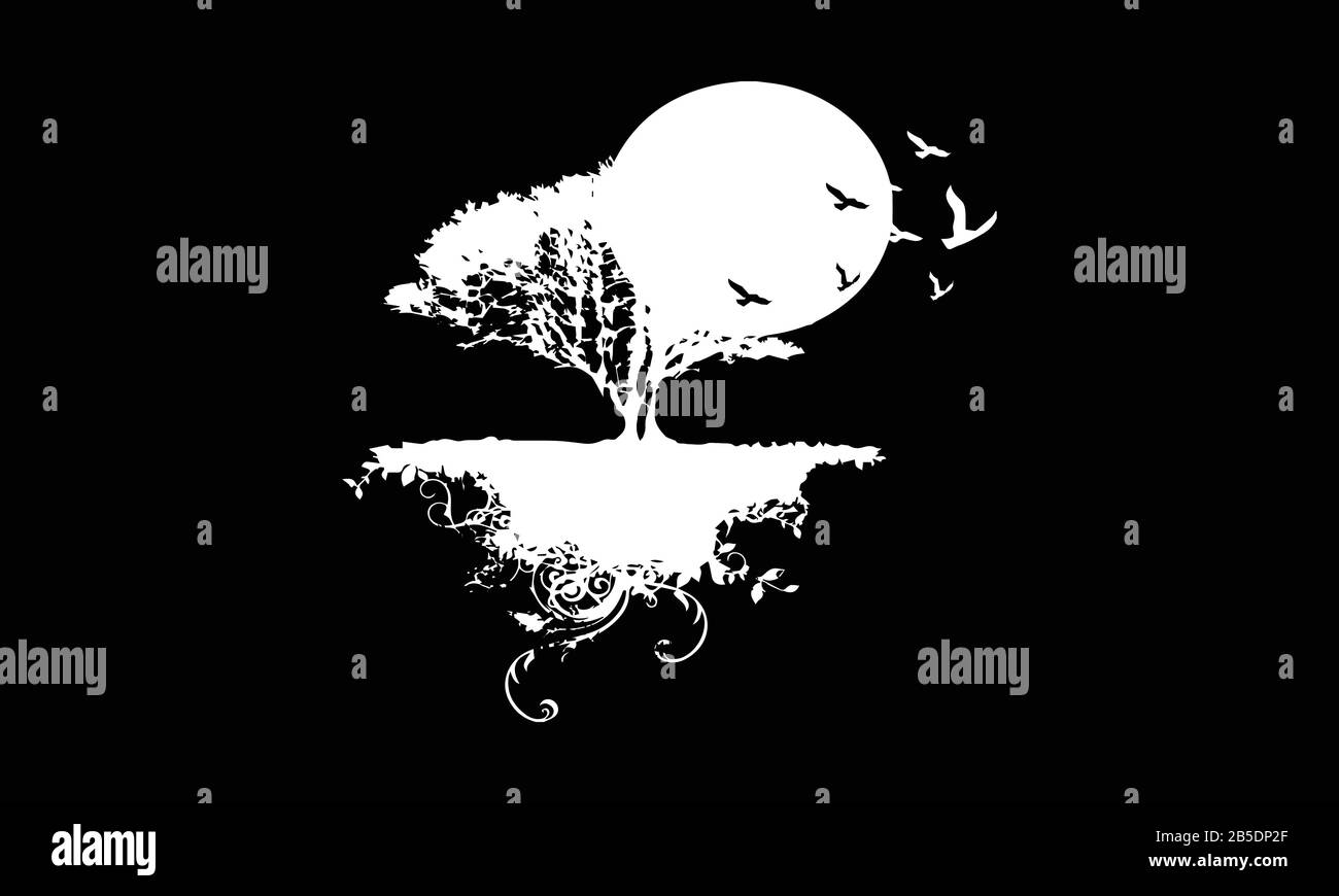 Butterfly on tree branch Stock Vector Images - Alamy