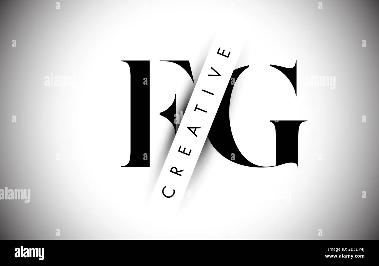 FG F G Letter Logo with Creative Shadow Cut and Overlayered Text Vector ...