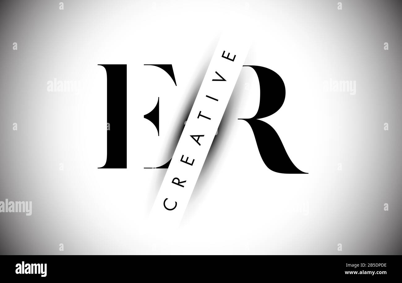 ER E R Letter Logo with Creative Shadow and Text Design Vector ...