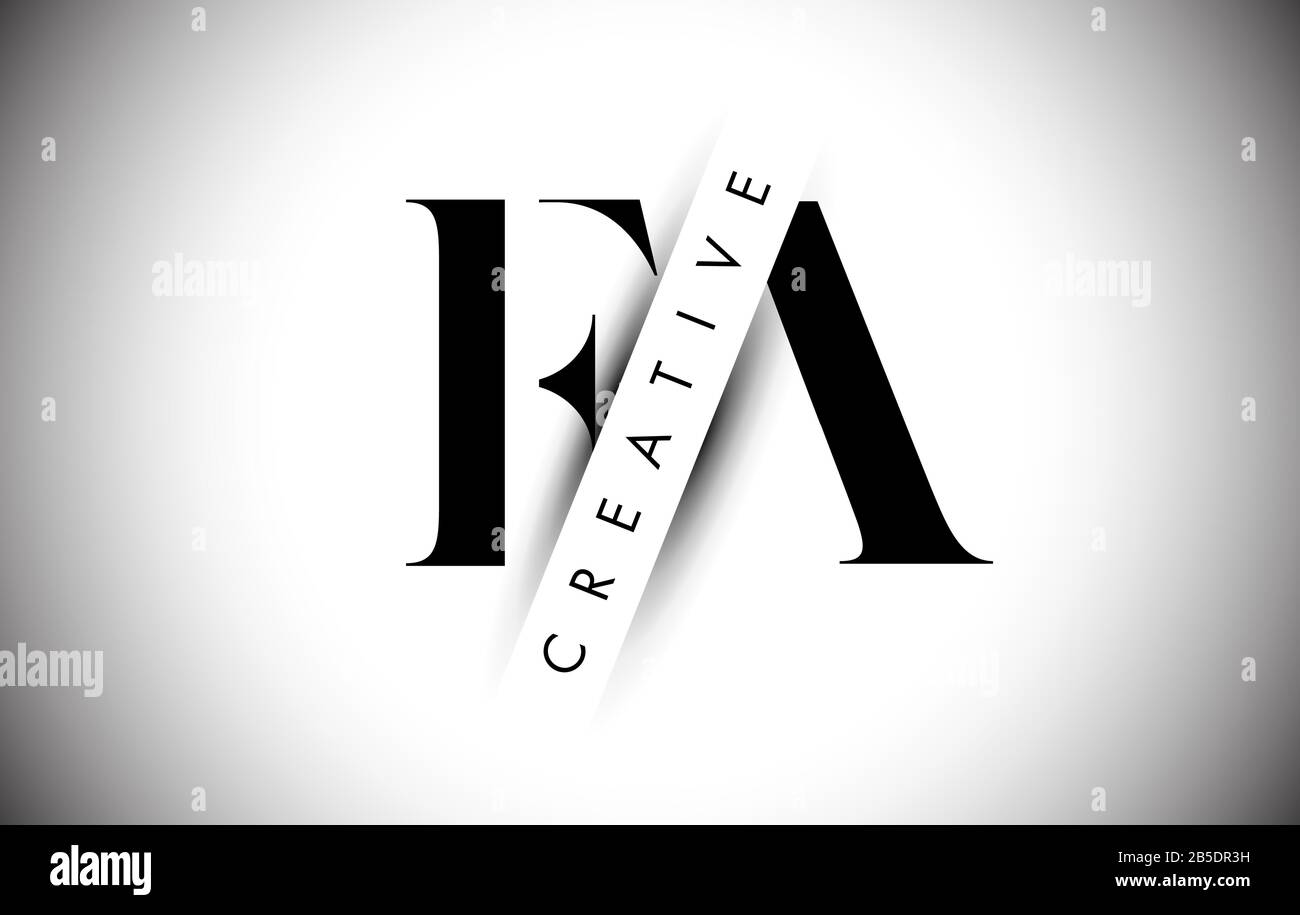 FA F A Letter Logo with Creative Shadow and Text Design Vector ...