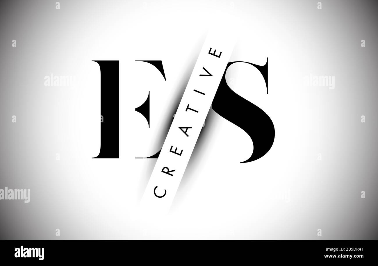 ES E S Letter Logo with Creative Shadow Cut and Overlayered Text Vector ...