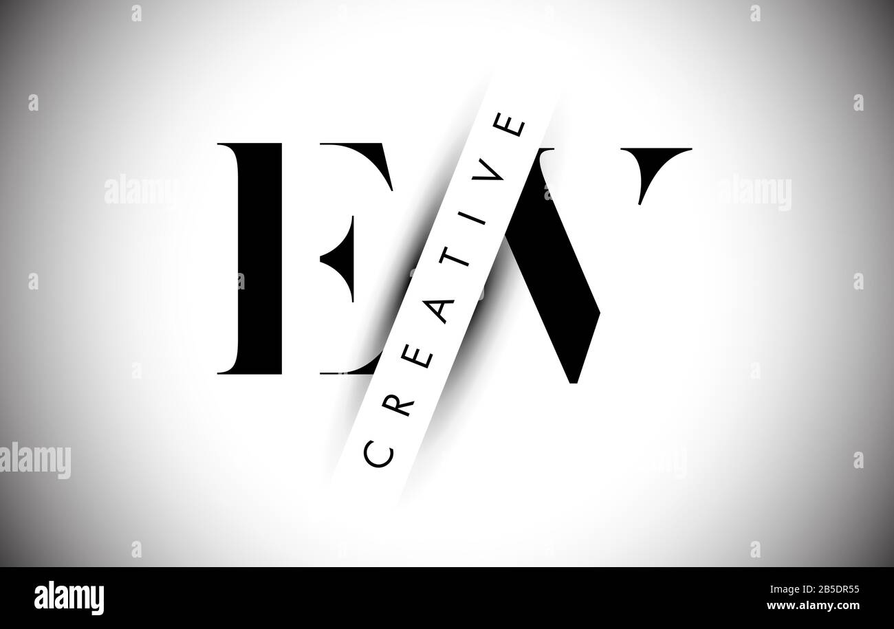 EV E V Letter Logo with Creative Shadow Cut and Over layered Text ...